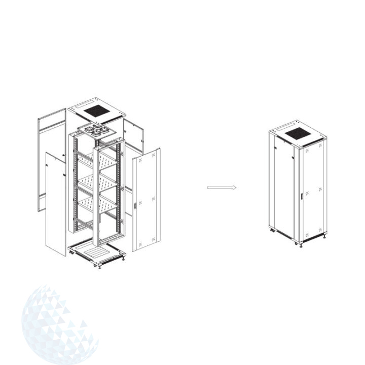 ProRack 42U 800*800 Standing Server Rack with Glass Door PR-FG8842 - iSmart Integrated Solutions